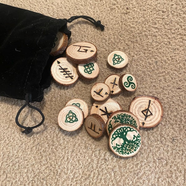 Italian Janarric Sacred Sea Witch Runes by KJ, Hand Painted Sealed ...