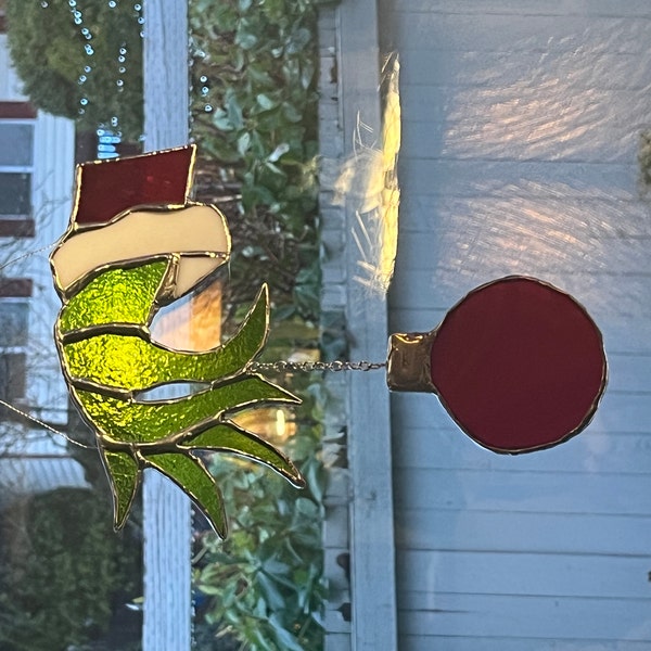 Stained Glass Grinch Window Decor, Grinch Suncatcher,christmas ...