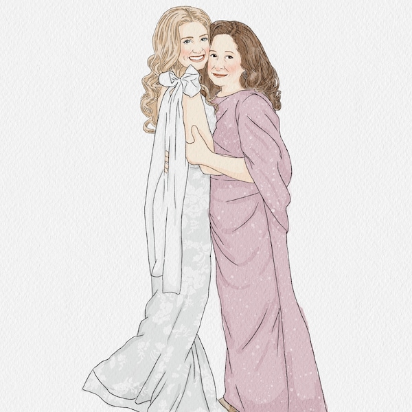 Personalised Gift for Mother of the Bride, Portrait From Photo, Mom Dad ...