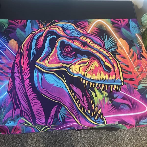 Neon Laser T-rex Rave Pashmina - Festival Shawl - by Plurfect Studios ...