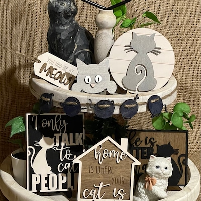 Cat Tiered Tray File SVG, Glowforge Cats Tier Tray, Pets File ...