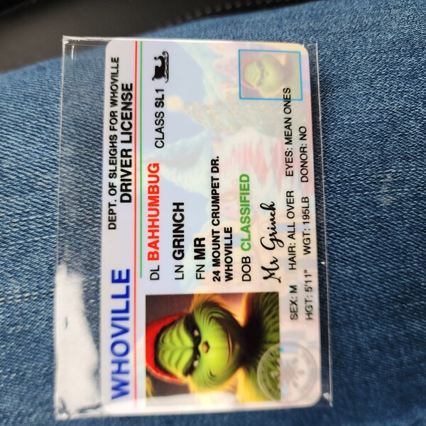 The Grinch's Drivers License - Etsy