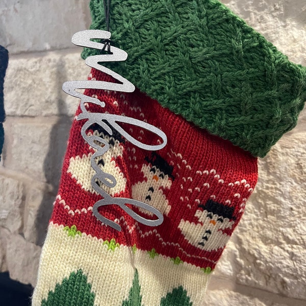 Stocking Name Stocking Names Metal Stocking Name Tag Christmas Decor ...