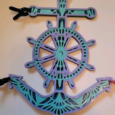 3D Anchor SVG DXF 3D Shadow Box Svg Cruise Svg Layered Mandala Svg ...