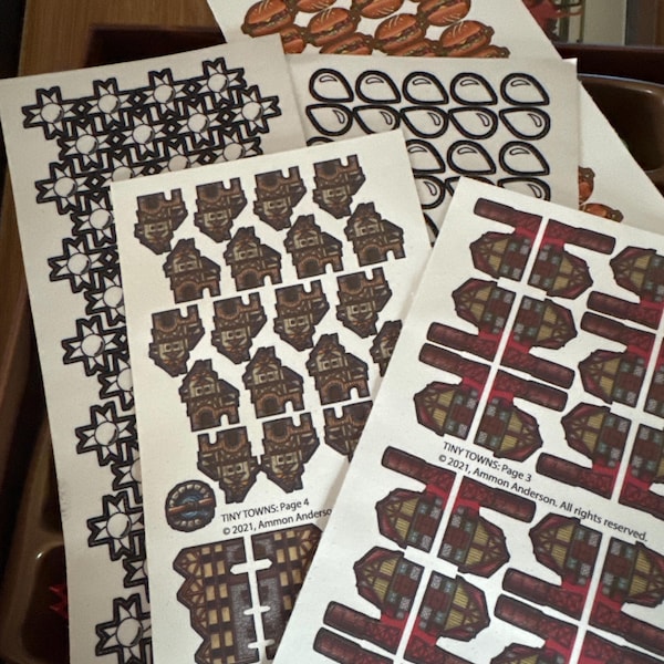 TINY TOWNS - Matte Vinyl Meeple Stickers/decals Upgrade Kit - Unofficial Product - Etsy