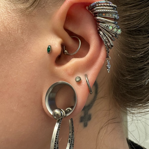 Triple Stack Conch Clicker, Double Beads With Smooth, G23 Titanium ...