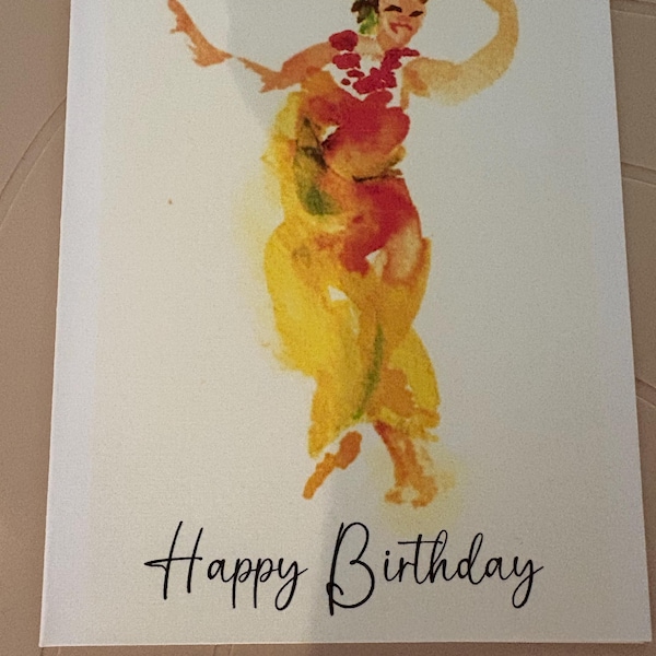 HULA! HULA! HULA! Hawaii Watercolor Cards. Choose Your Greeting: "aloha ...