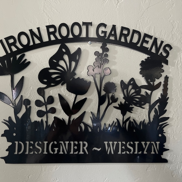 Personalized Garden Metal Sign With Stakes, Flower Decor - Etsy
