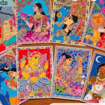 Print Madhubani Painting Rajasthani Royal Princess Indian Art - Etsy