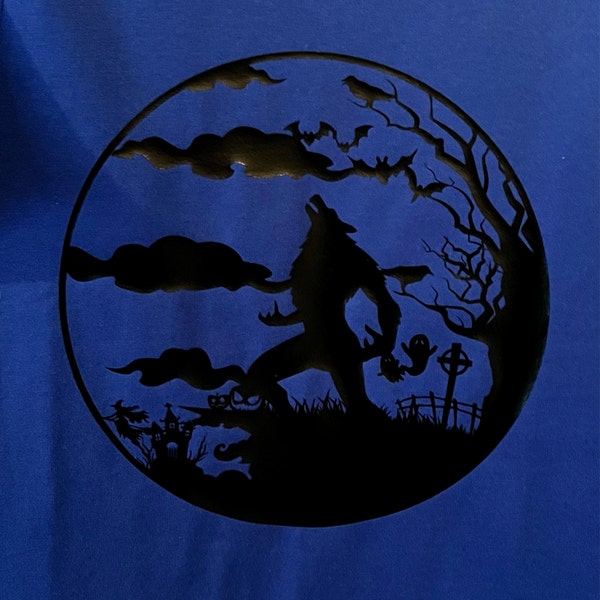 Werewolf Full Moon SVG | Halloween Wall Decals | Wolf Man Monster Decor ...