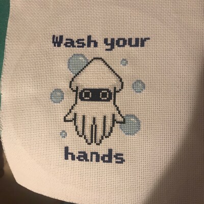 Blooper Wash Your Hands Mario Video Gamer Bathroom Cross Stitch Pattern ...
