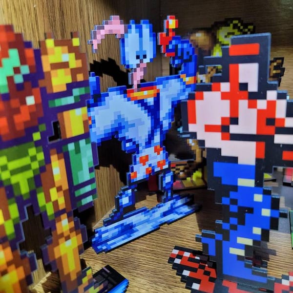 Earthworm Jim Sprites - Super Nintendo Video Game Inspired Art - Etsy