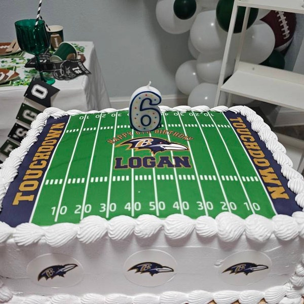 Edible Football Field Personalized Birthday Cake Topper Sugar Sheet ...
