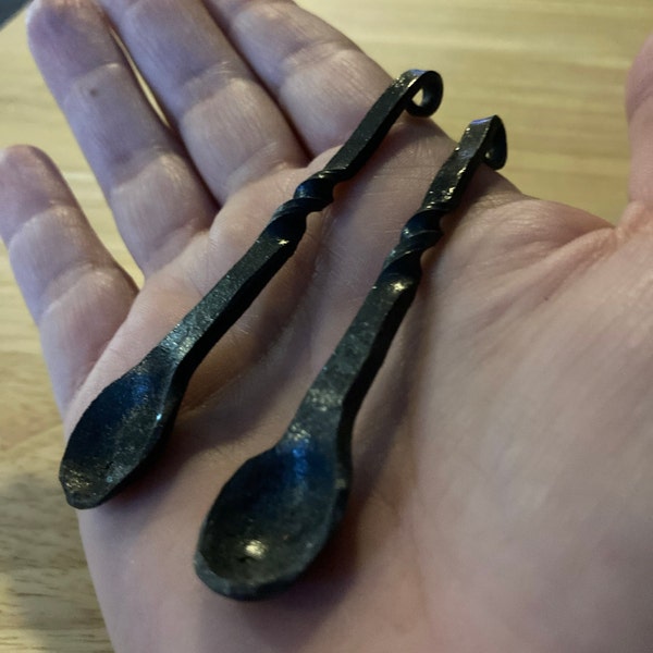 Twisted Horseshoe Nail Incense Spoon, Witches TINY Spoon Hand Forged ...