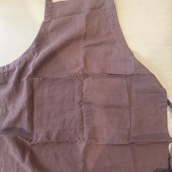 Adjustable Linen Apron With Pockets - Washed Apron Unisex - Full Apron ...