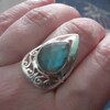 Tibetan Turquoise Rectangle Shape Stone Solid 925 Sterling - Etsy