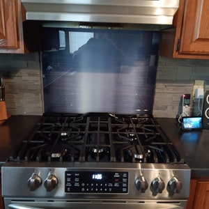 Tempered Glass Stove Backsplash Panel, Stove Back Cover, Kitchen Decor ...