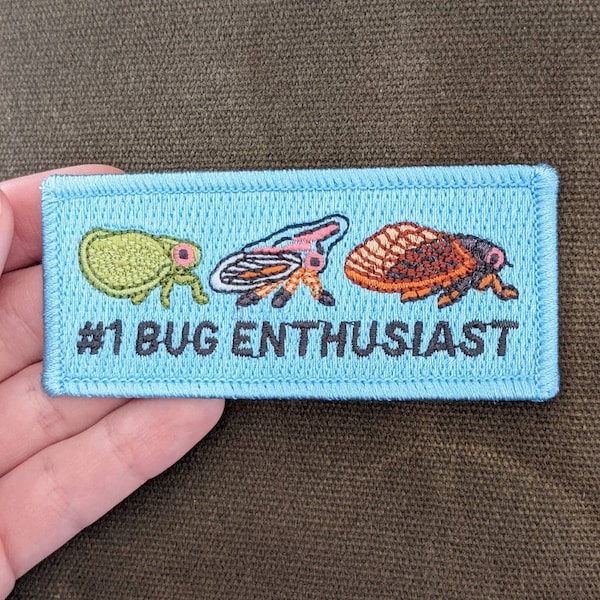 Number 1 Bug Enthusiast Iron-on Patch / Entomologist / Entomology / Insect Patch / Embroidered ...