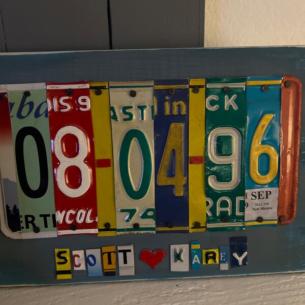 License Plate Art - Funky Music Guitar Rock and Roll - Recycled Art ...