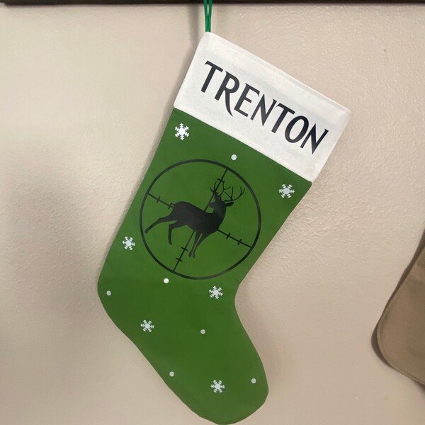 Deer Hunter Christmas Stocking, Deer Hunter Stocking, Hunting Christmas ...