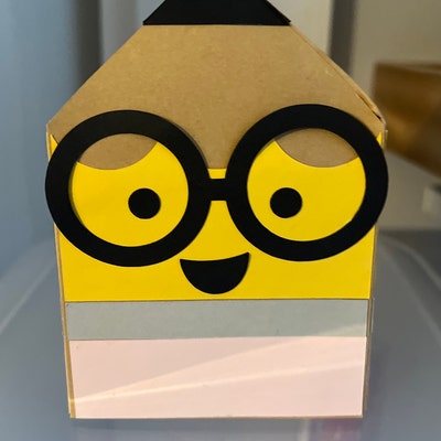 Pencil Gift Box With Nerdy Glasses SVG Design - Etsy