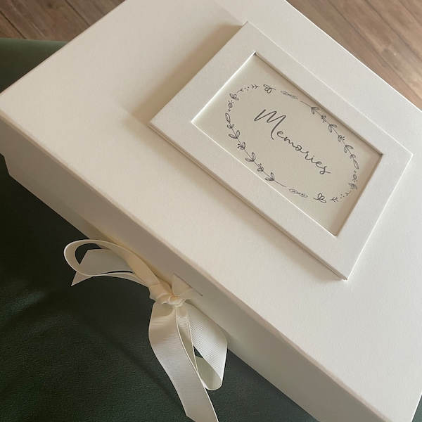 Large Ivory Card Memory Keepsake Box - Funeral, Memorial, Bereavement ...