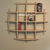 Wood Wall Shelf, Hanging Bookcase, Modern Sphere Book Display, Office ...