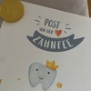 Post von der Zahnfee, Karte mit Zertifikat / Zahnkalender + Umschlag ...