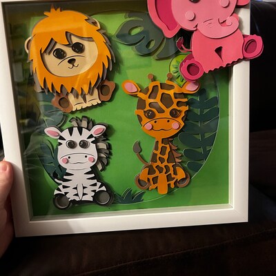 Zebra Jungle Shadow Box SVG, Shadow Box SVG, Zebra SVG, 3d Svg, Cricut ...