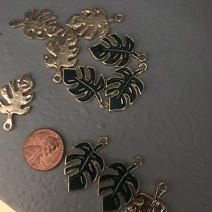 NEW Gold Tone Flamingo Bird Charm, Monstera Leaf Charm, Flamingo ...