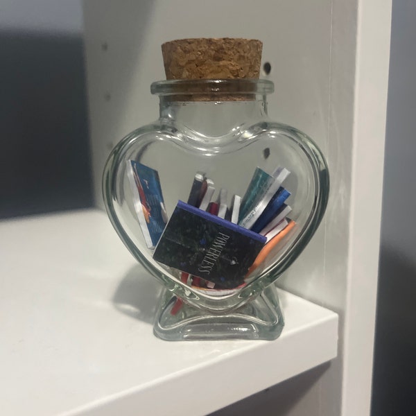 Custom Mini Book Heart Jar Handmade Mini Book Heart Container Gift for ...