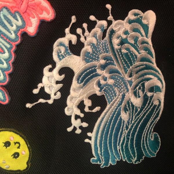 Ocean Wave, Sea Wave Patch, Cool Patch, Embroidered Iron-on Patch ...