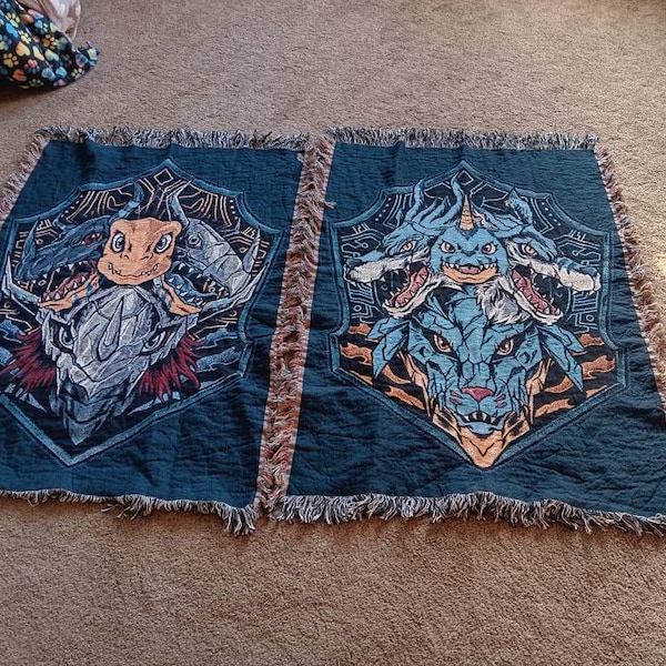 Gyarados Great Wave Woven Blanket Pokemon Tapestry Throw Anime Poison ...