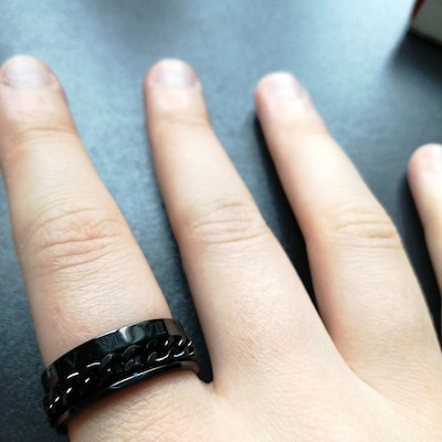 Silver Chain Ring Men's Silver Chain Ring, Men's Stainless Steel Ring ...