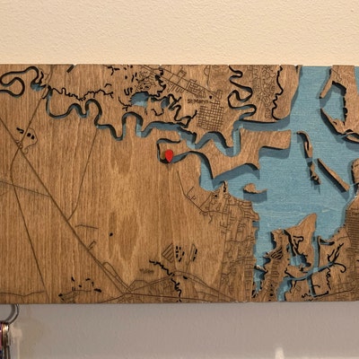 Personalised Map Location Key Holder for Wall, Custom Magnetic Key ...