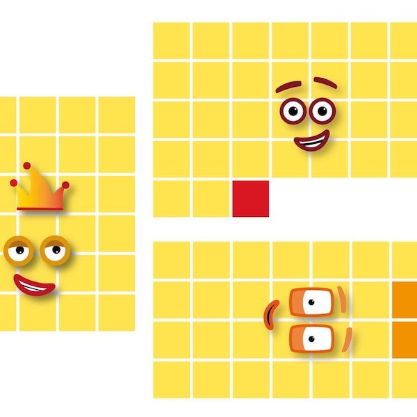Numberblocks Faces 11-20 and Hands 1.9cm, A4 Stickers Printing, Instant ...