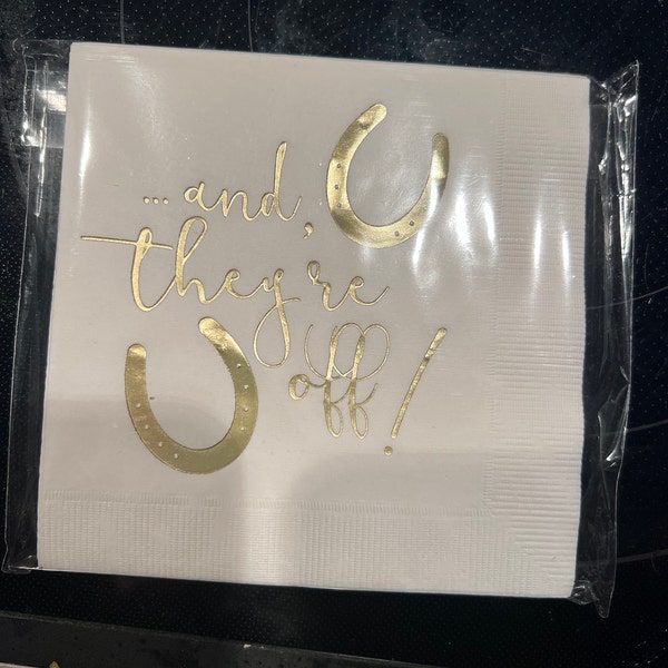 And They're off Derby Cocktail Napkins - White - Etsy