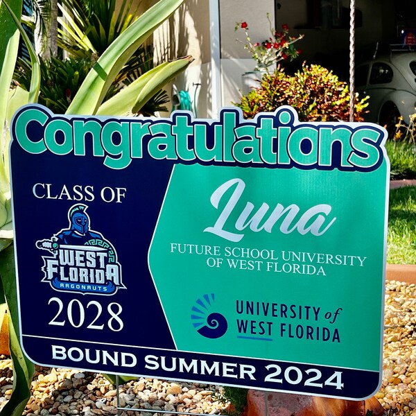 Personalized College Bound Future Yard Sign, College Logo Sign, Custom ...