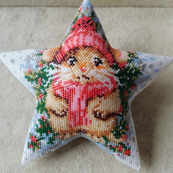 Dragon 3D Peyote Star Pattern PDF Fantasy Animal Beaded Star Pattern ...