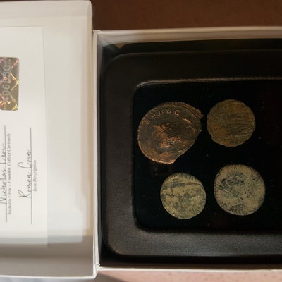 Ancient Roman Empire Bronze Coin in Glass Case Authentic - Etsy