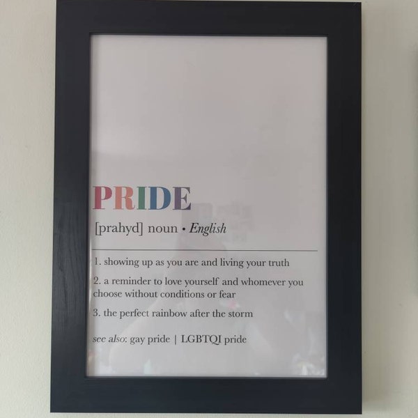 Pride Definition Print | Coming Out Gift | LGBTQ Gift | Pride Office ...
