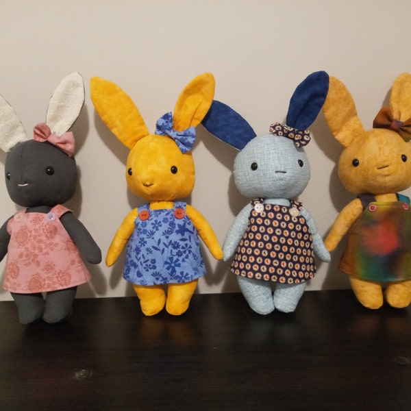 Bunny Sewing Pattern, Minky Plush Doll With Dress (PDF Pattern) - Etsy