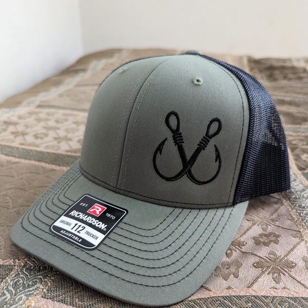 Fishing Hat Fishing Hook Hat Richardson 112 Trucker Hat Fish Hat Gift ...