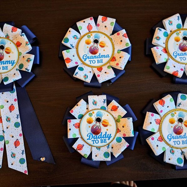 Orange Baby Shower, A Little Cutie is on the Way, Parent Corsage Pins ...