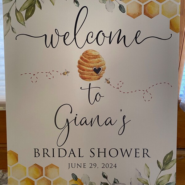 Honey Bridal Shower Sign, Bee Bridal Shower Welcome Sign, Honey Bee ...