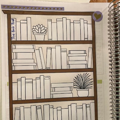 PRINTABLE Two Bookshelves Reading Planner Bookshelf Reading Tracker ...