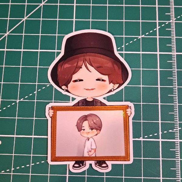 Jimin and Yoongi Rookie Actor of the Year Gold Frame Vinyl Waterpoof ...