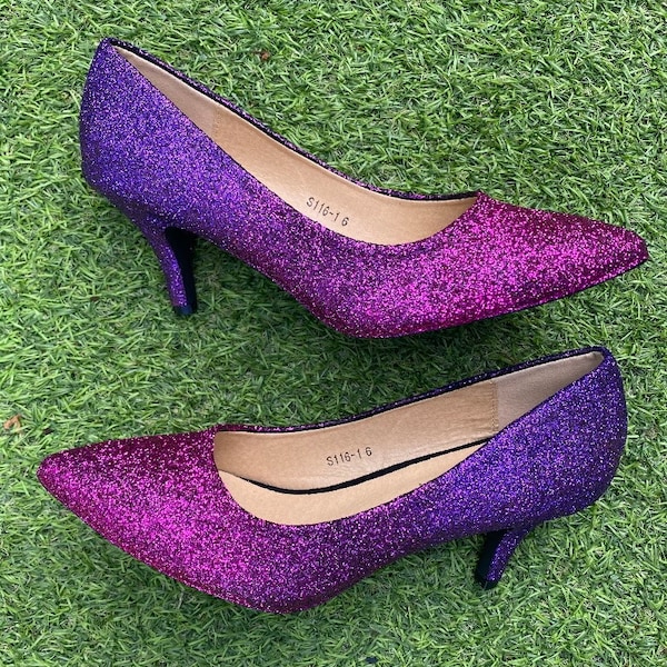 Under the Sea Sculpted Glitter Wedges Sculpted Shoes Low Wedding Shoes ...