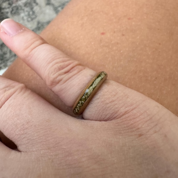 Wood Nature Wedding Rings, Engagement Flower Ring, Light Women Wooden ...