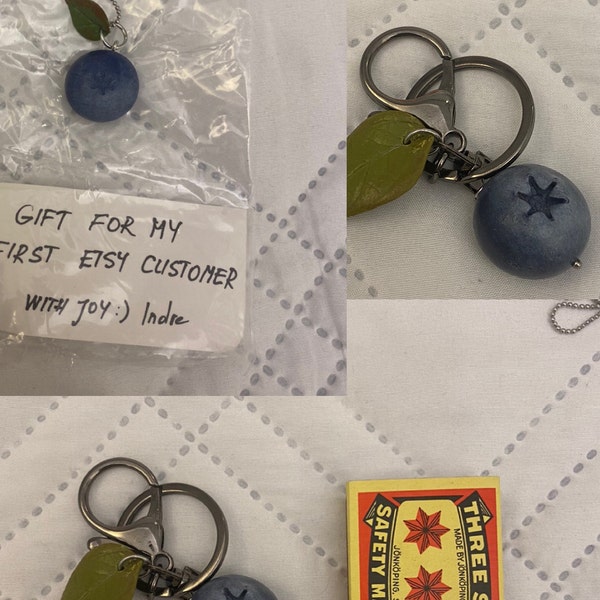 Handmade Big Blueberry Keychain, Blueberry Bag Charm, Berry Purse Charm ...
